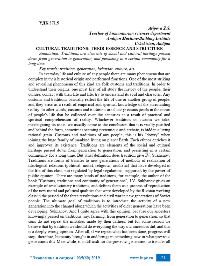 Understanding Cultural Traditions | PDF | Traditions | Habits