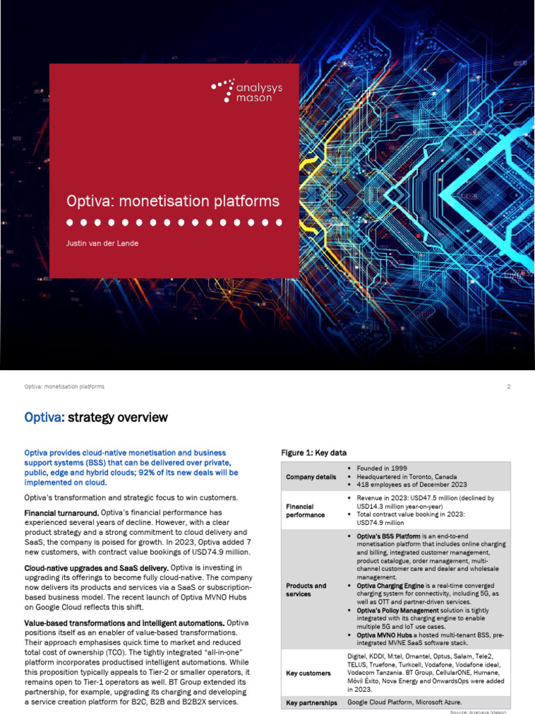 Optiva Monetisation Platforms | PDF | Software As A Service | Cloud ...
