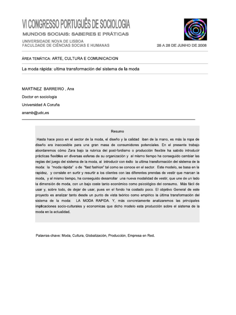 La Moda Rápida. Última Transformación Del Sistema de La Moda | PDF