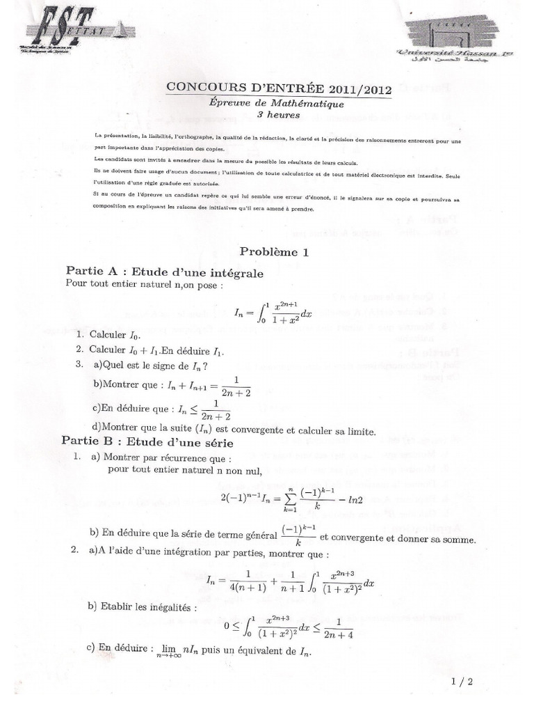 FST Settat Math | PDF