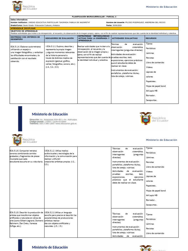PUD 2do Partcial ECA 7mo Curso | PDF | Evaluación | Lápiz