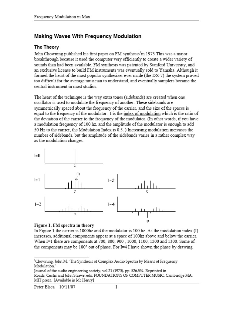 Max Msp And Fm Synthesis Pdf Frequency Modulation Acoustics