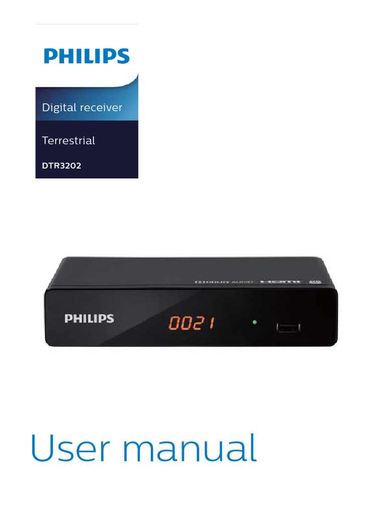 Dekoder Philips Naziemny dtr3202 - Eu - Dfu - Eng | PDF | Set Top Box | Menu (Computing)