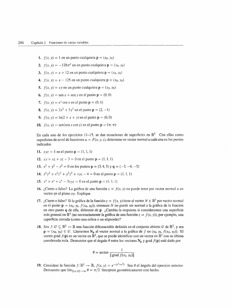 Funciones Multivariables y Vectores Normales | PDF | Conceptos matemáticos | Geometría euclidiana