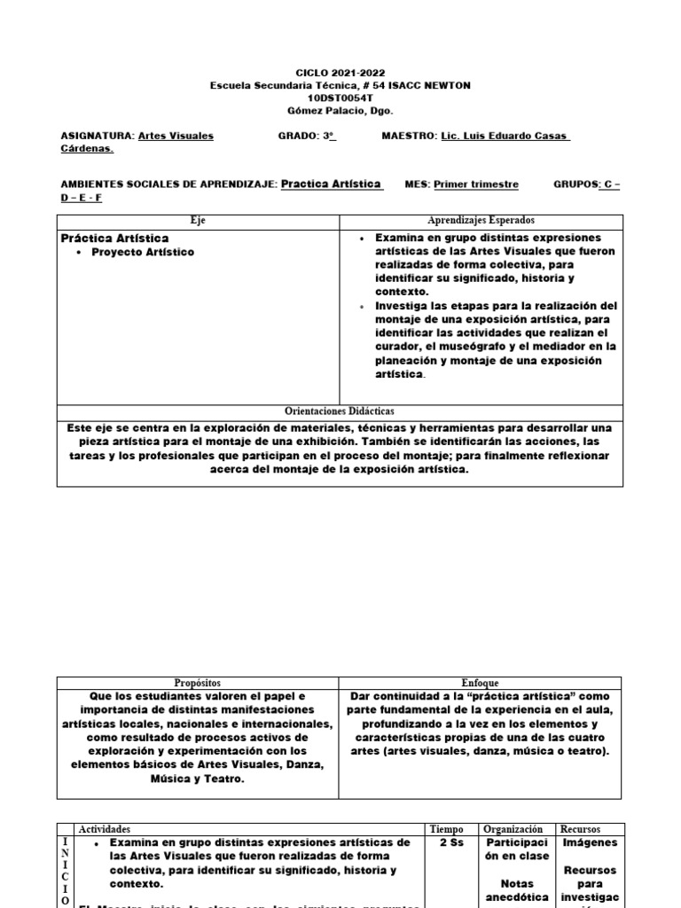 Primer Trim Art Vis 3° | PDF | Color | Matiz