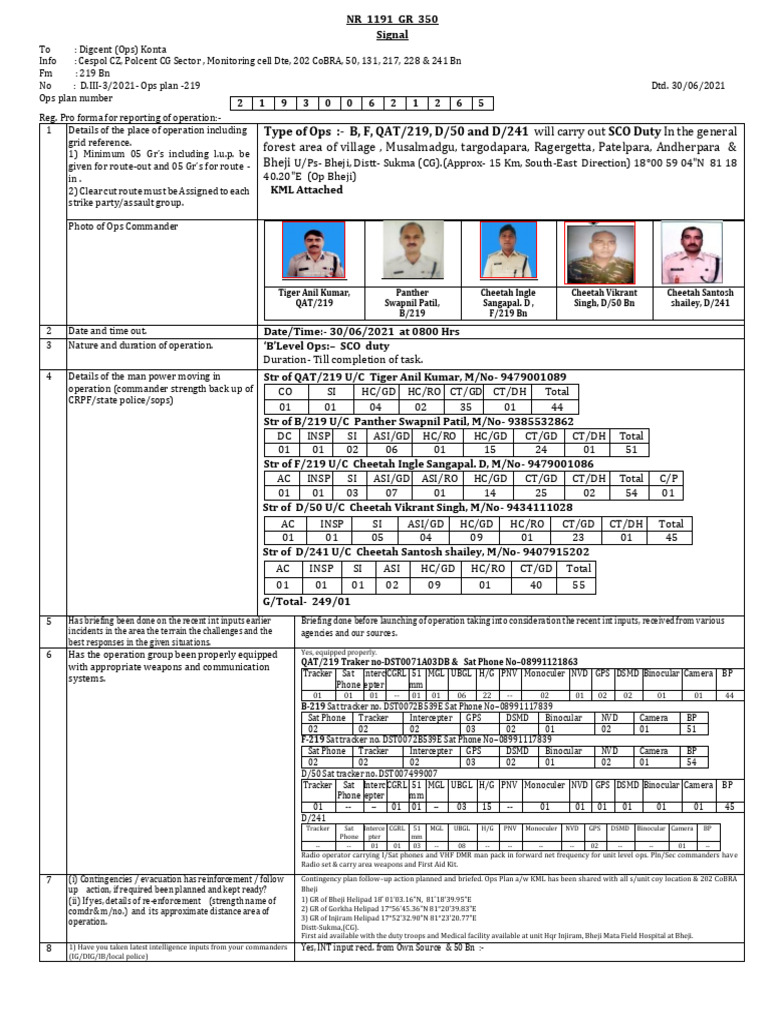 Nr 1191 Gr 350=Ops Plan | PDF