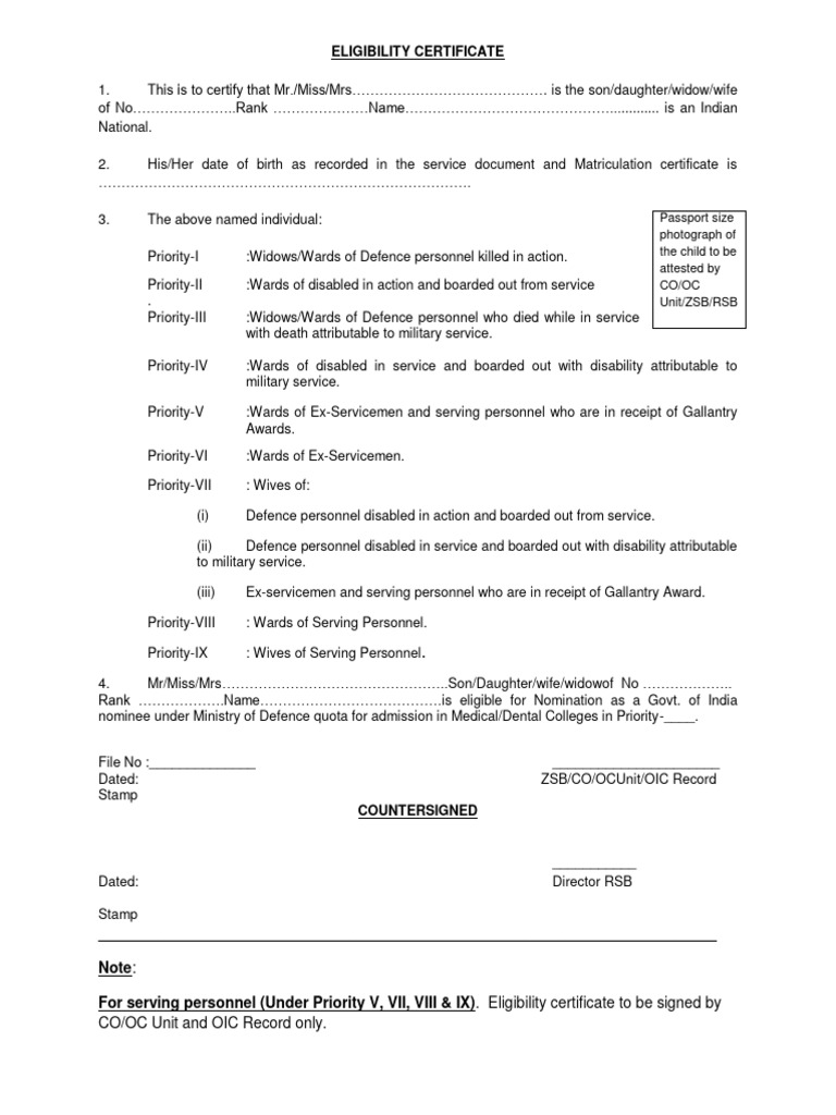 Eligibility Certificate 023 | PDF | Government And Personhood
