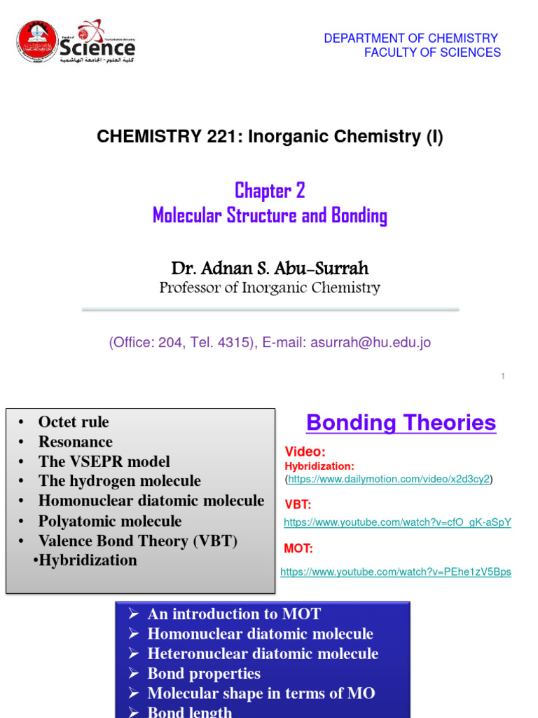 Chapter - 2 - Molecular Structure and Bonding-CHEM - 221 | PDF ...