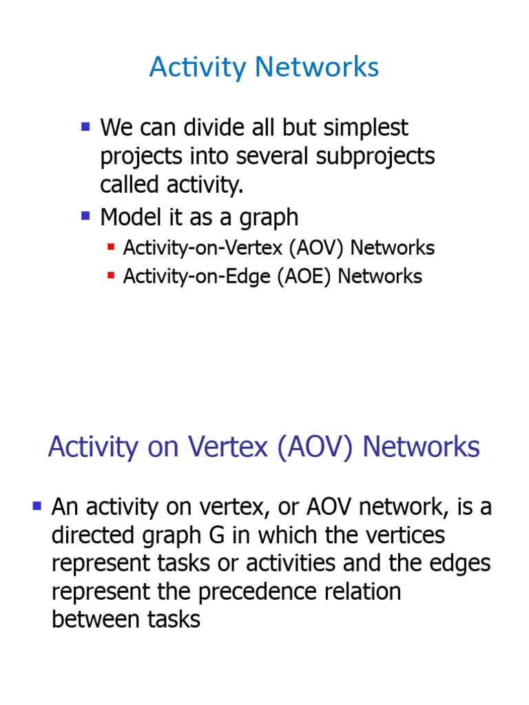 Activity Networks | PDF | Vertex (Graph Theory) | Computational Complexity Theory