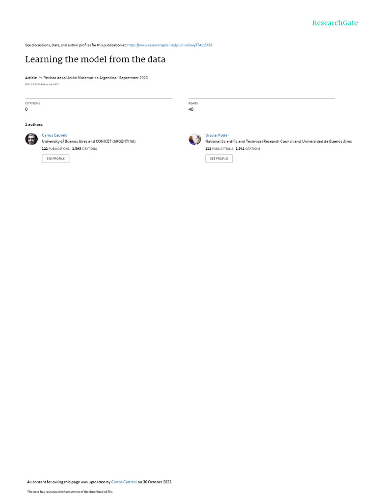 Learning The Model From The Data | PDF | Group (Mathematics) | Eigenvalues And Eigenvectors