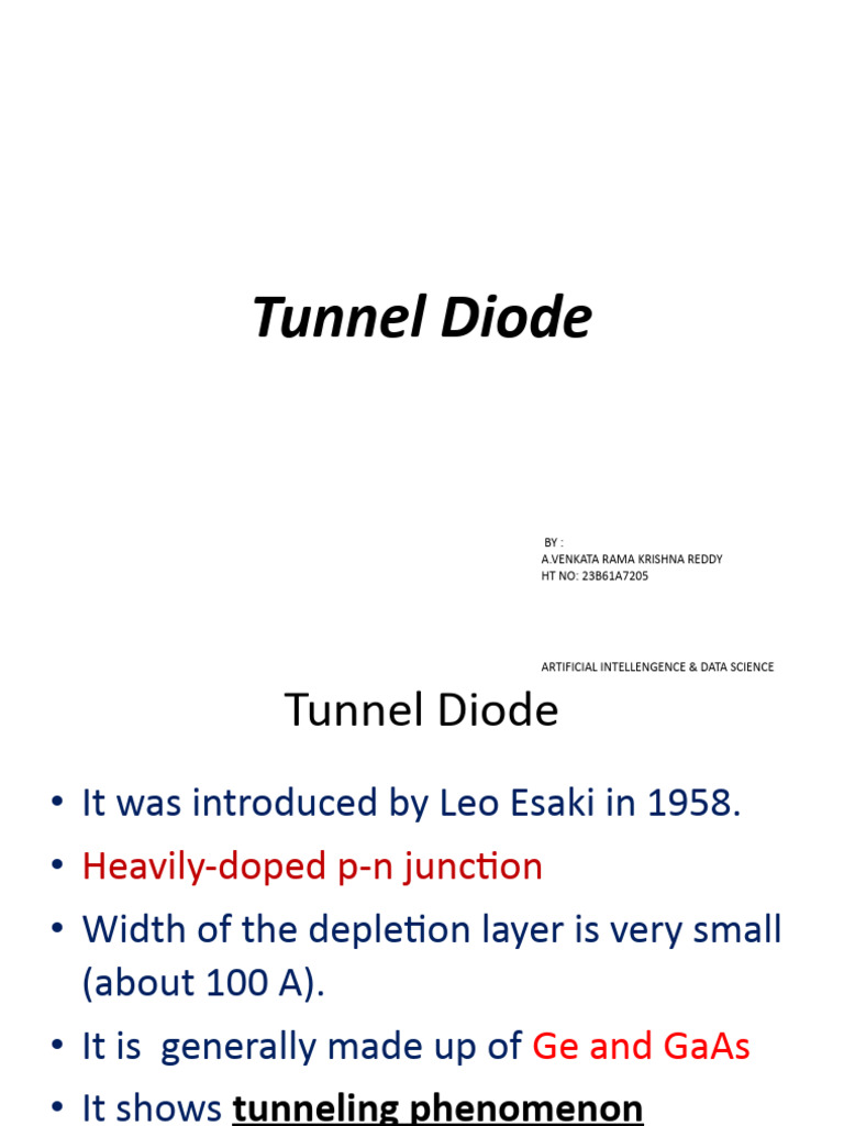 Tunnel Diode | PDF | Science & Mathematics
