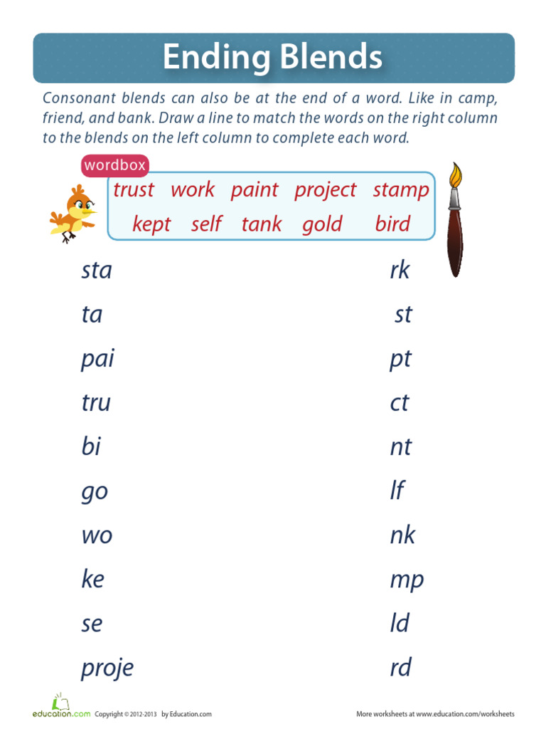 Ending Consonant Blends | PDF