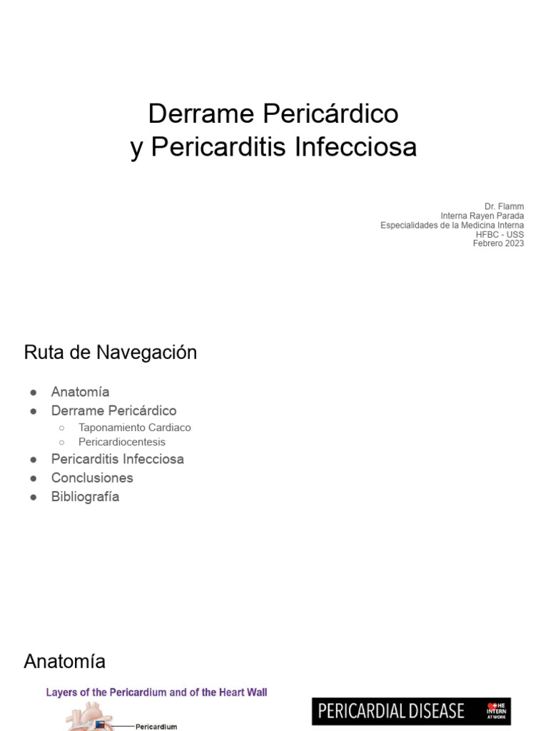 Derrame Pericárdico y Pericarditis Infecciosa | PDF | Corazón | Cardiología