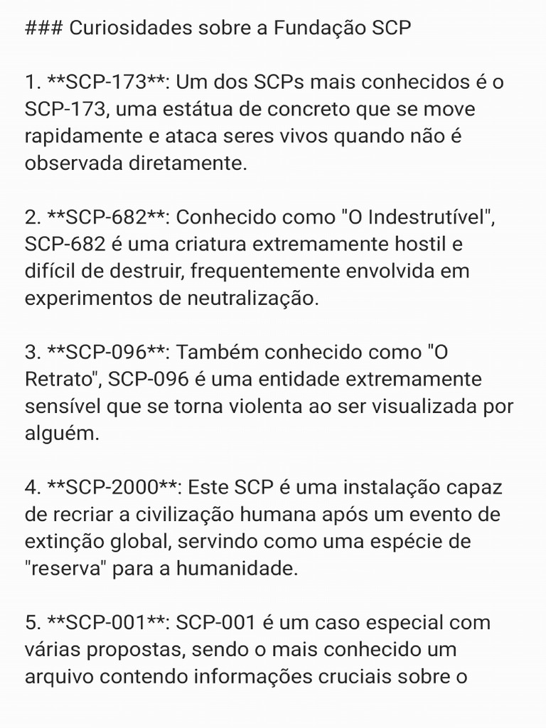 Fundação SCP - Curiosidades Resumo G - 240707 - 141827 | PDF