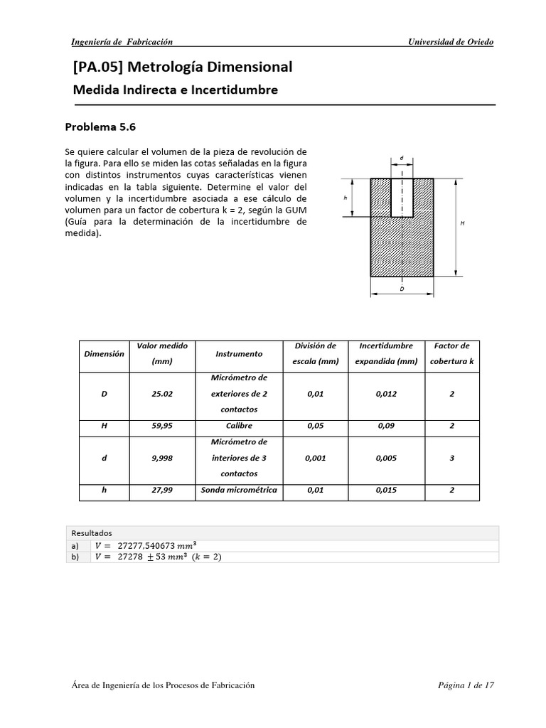 Medida Indirecta (Soluciones) | PDF | Medición | Metrología