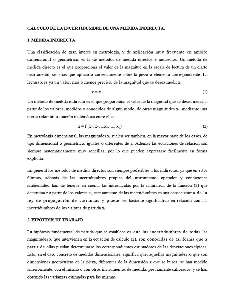 Medida Indirecta Ejemplos | Descargar gratis PDF | Metrología | Matemáticas