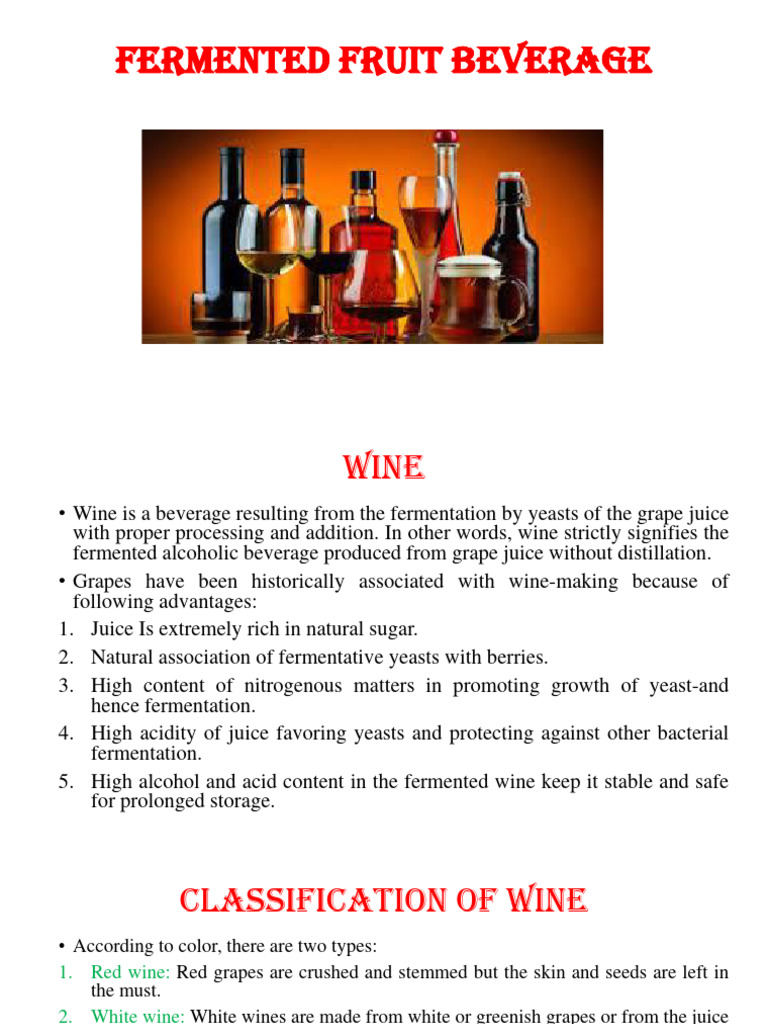 Fermented Fruit Beverage | PDF | Wine | Fermentation In Winemaking