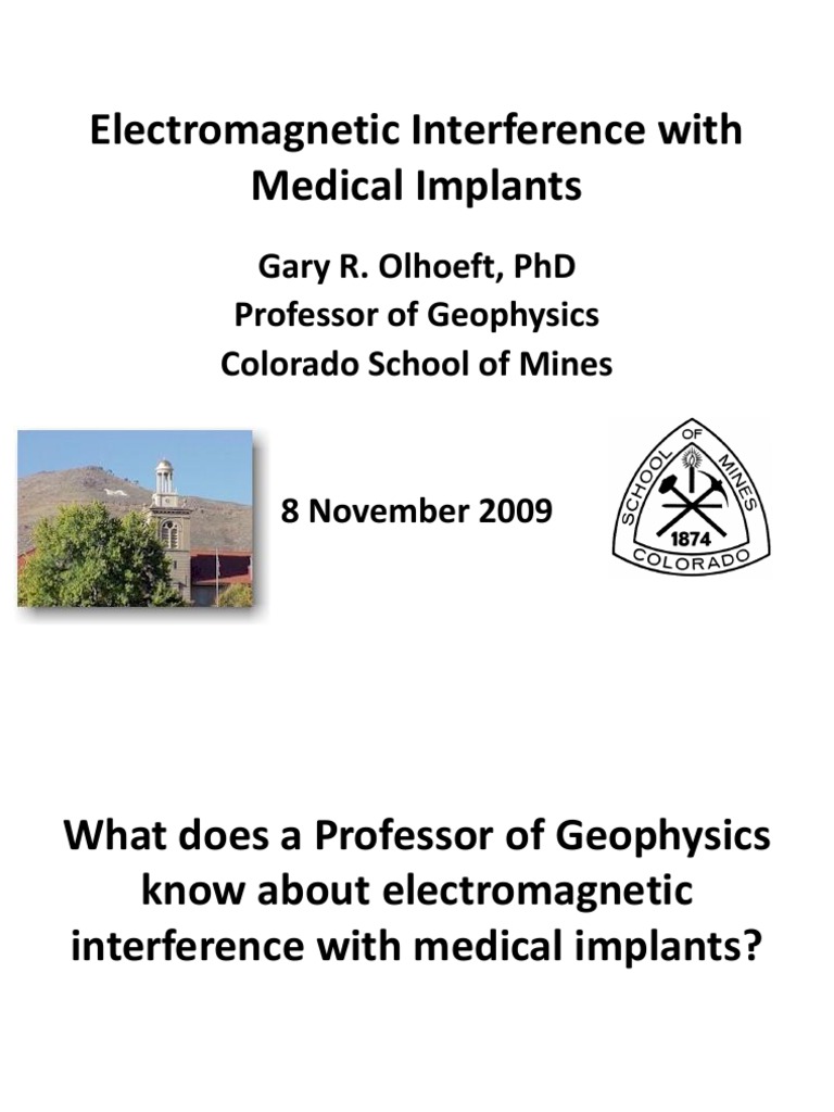 Electromagnetic Interference With Medical Implants | PDF ...
