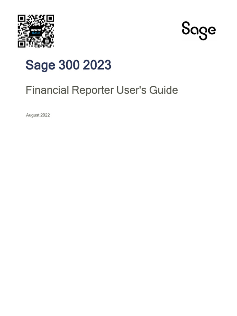Sage300 Financial Reporting User Guide - 2023 | PDF | Spreadsheet | Microsoft Excel