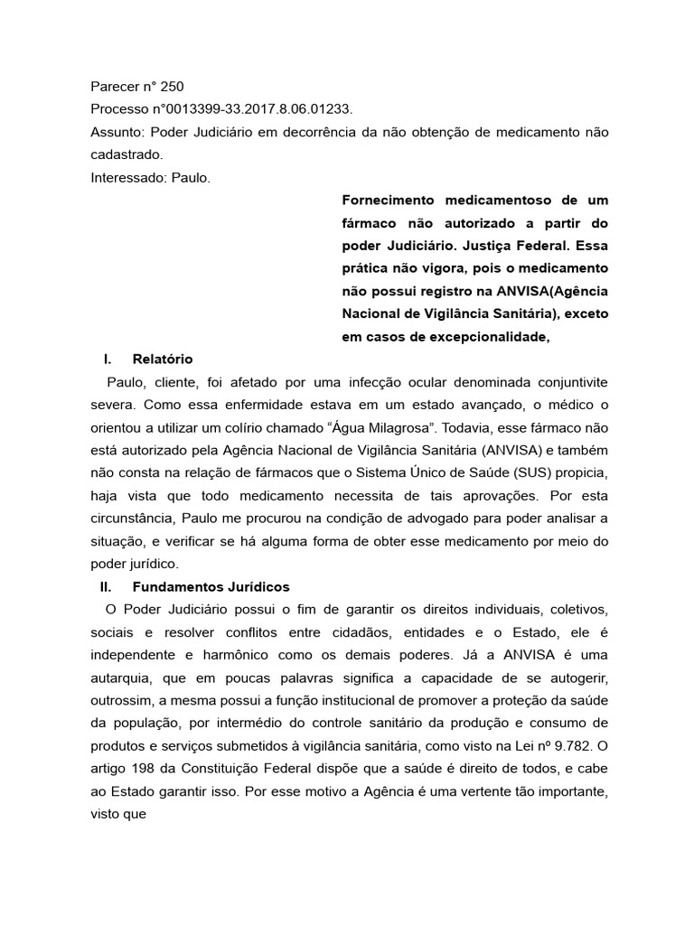 Parecer N° 250 | PDF | Estado