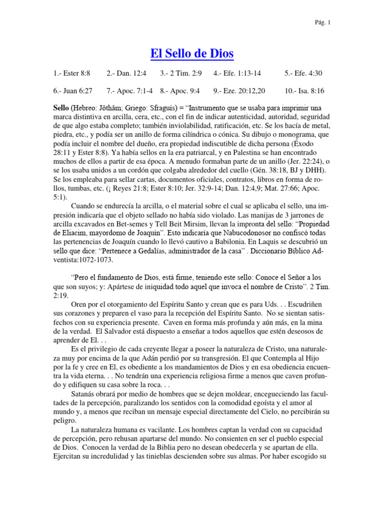 El Sello de Dios y Su Significado | PDF | Cristo (título) | Dios