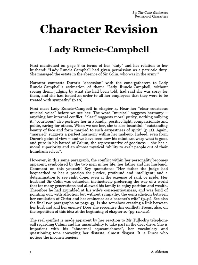 Character Revision Cone Gatherers | PDF