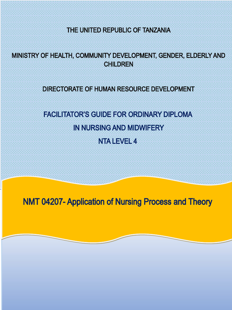NMT 04207 - Application of Nursing Process and Theory | PDF | Theory | Nursing