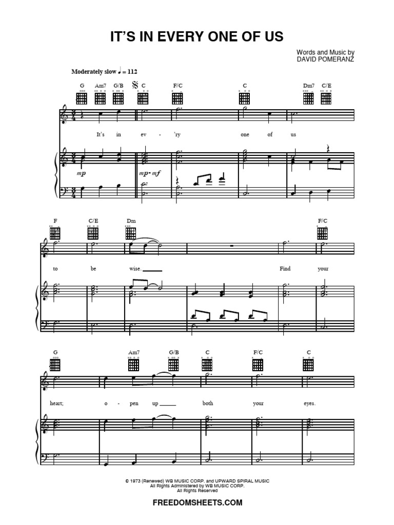 Lyrics to "It's in Everyone of Us" | PDF