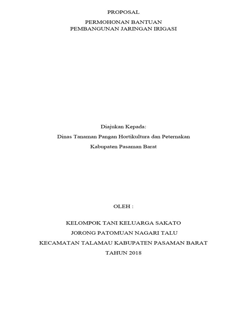 Proposal Irigasi TH 2014 | PDF
