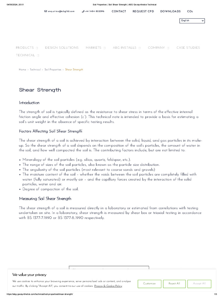 Soil Properties - Soil Shear Strength - ABG Geosynthetics Technical ... Soil Properties - Soil Shear Strength - ABG Geosynthetics Technical ...