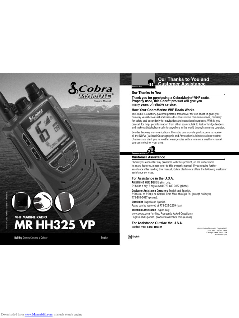 Cobra MR HH325VP | PDF | Radio | Federal Communications Commission