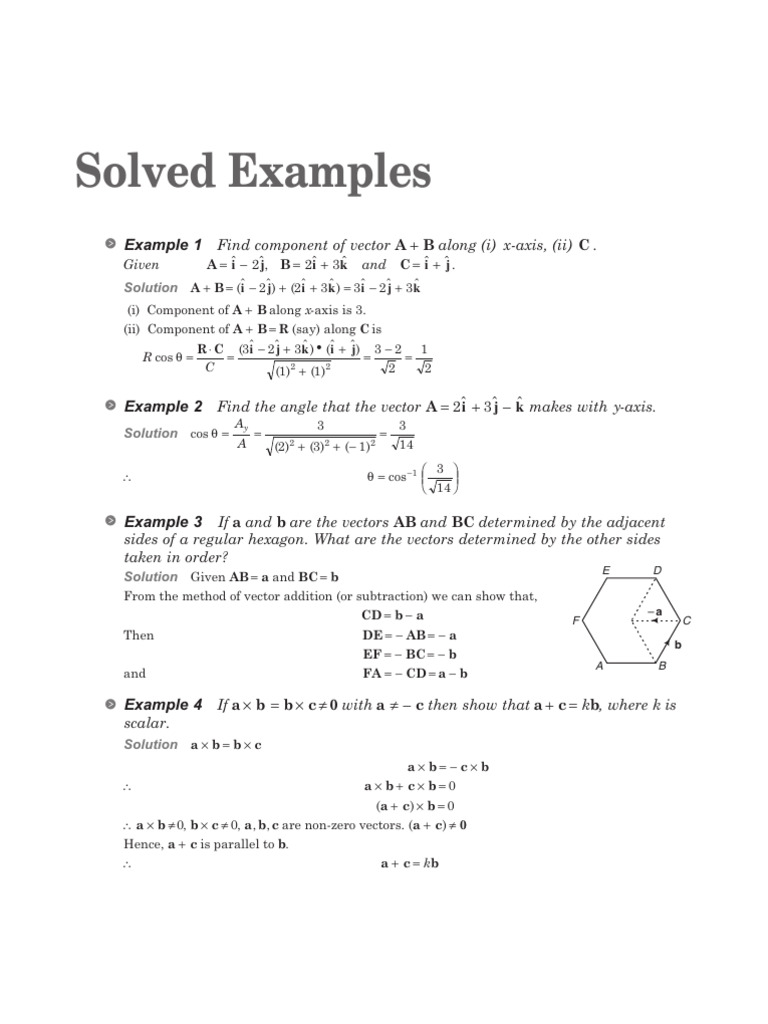 Vectors - Solved Examples (DC Pandey) | PDF | Euclidean Vector ...