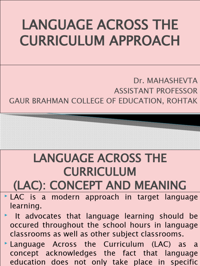 Language Across Curriculum Guide | PDF | Curriculum | Learning