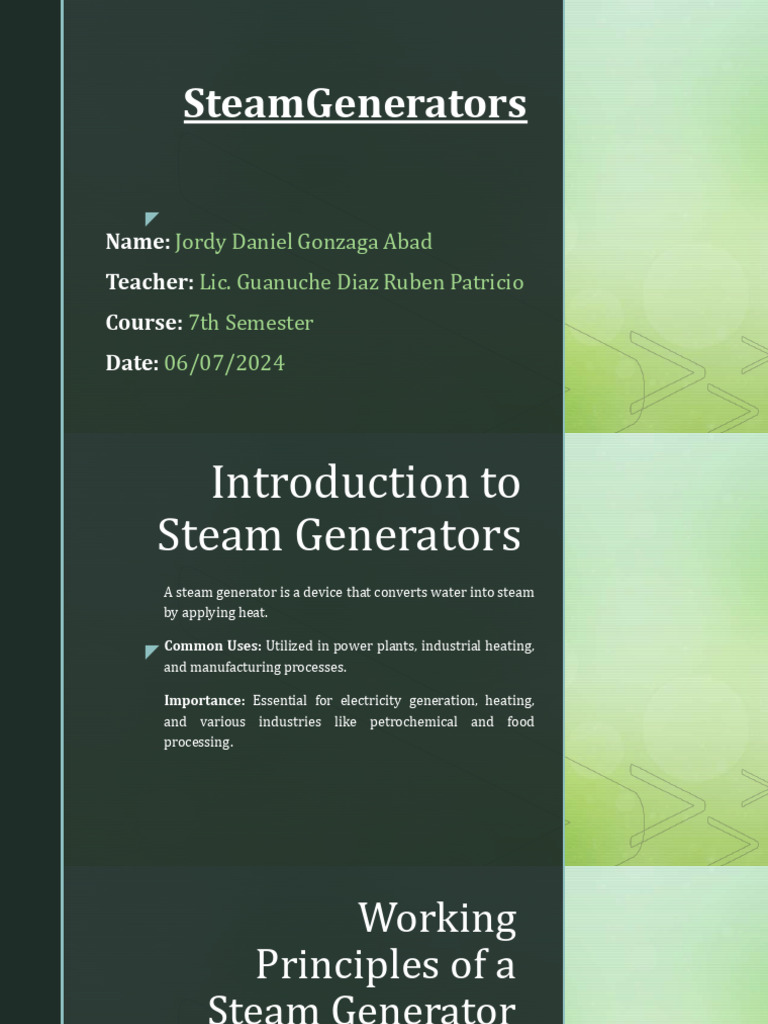 Overview of Steam Generators | PDF | Home & Garden | Technology ...