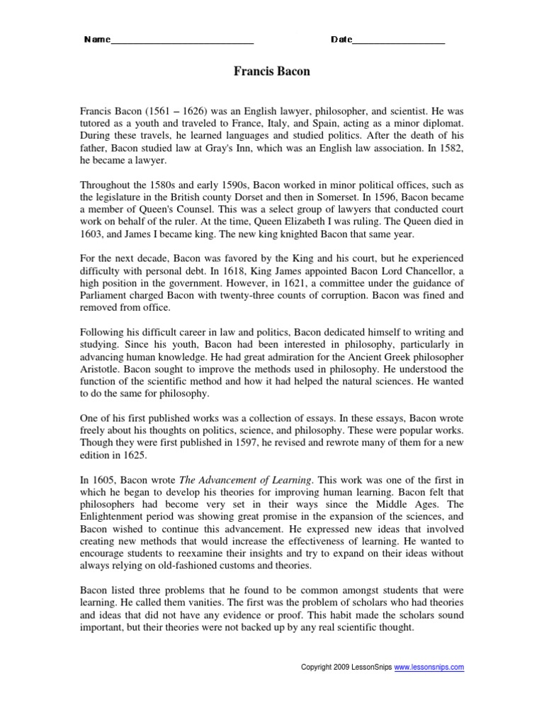 Francis Bacon | PDF | Francis Bacon | Science