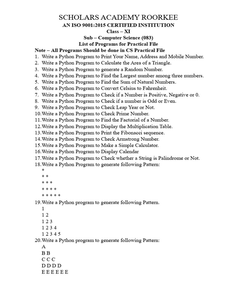 CS Practical Work 11 | PDF | Computers