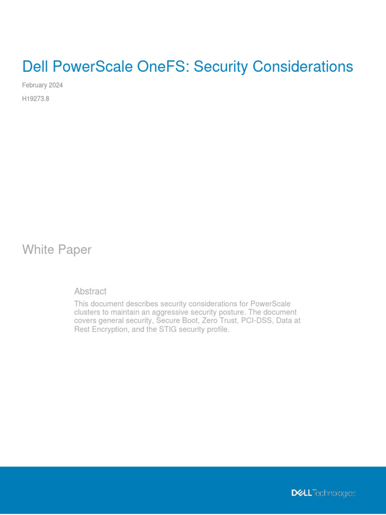 H19273 Powerscale Onefs Security Considerations Pdf Payment Card Industry Data Security 