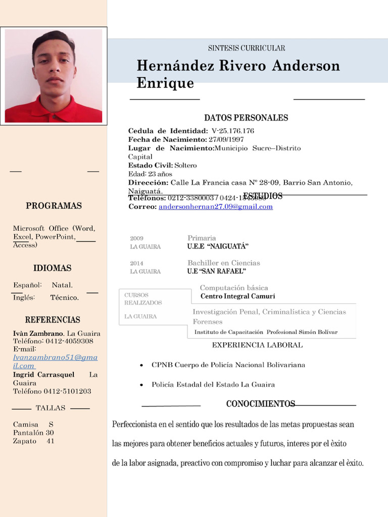 Curriculum Vitae - Anderson Hernandez | PDF