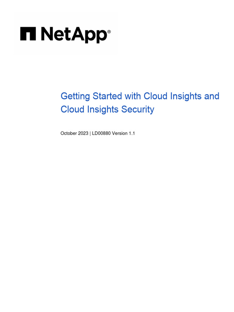 LD00880 Getting Started With Cloud Insights and Cloud Secure v1 1 | PDF ... LD00880 Getting Started With Cloud Insights and Cloud Secure v1 1 | PDF ...