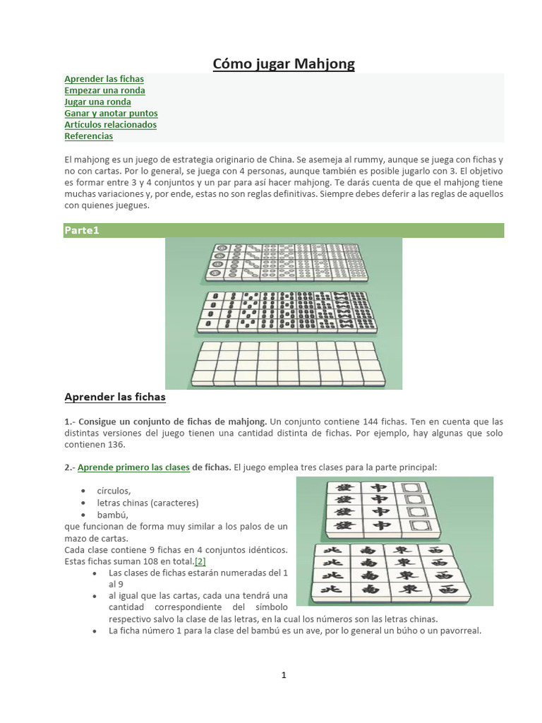 Cómo Jugar Mahjong | PDF | Dominó chino