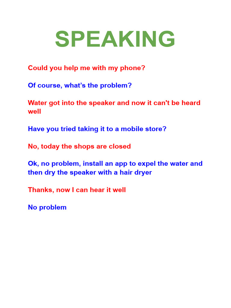 Speaking (1) | PDF