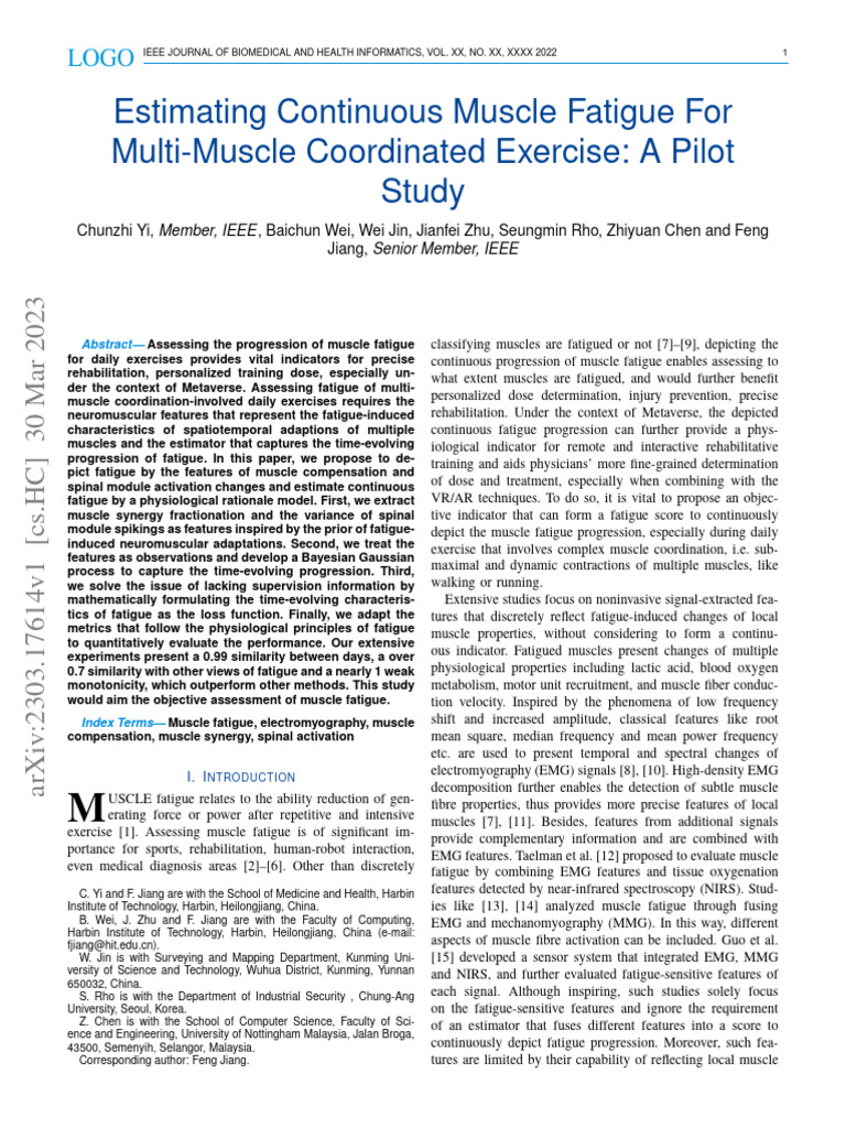 Estimating Continuous Muscle Fatigue For Multi-Muscle Coordinated ...