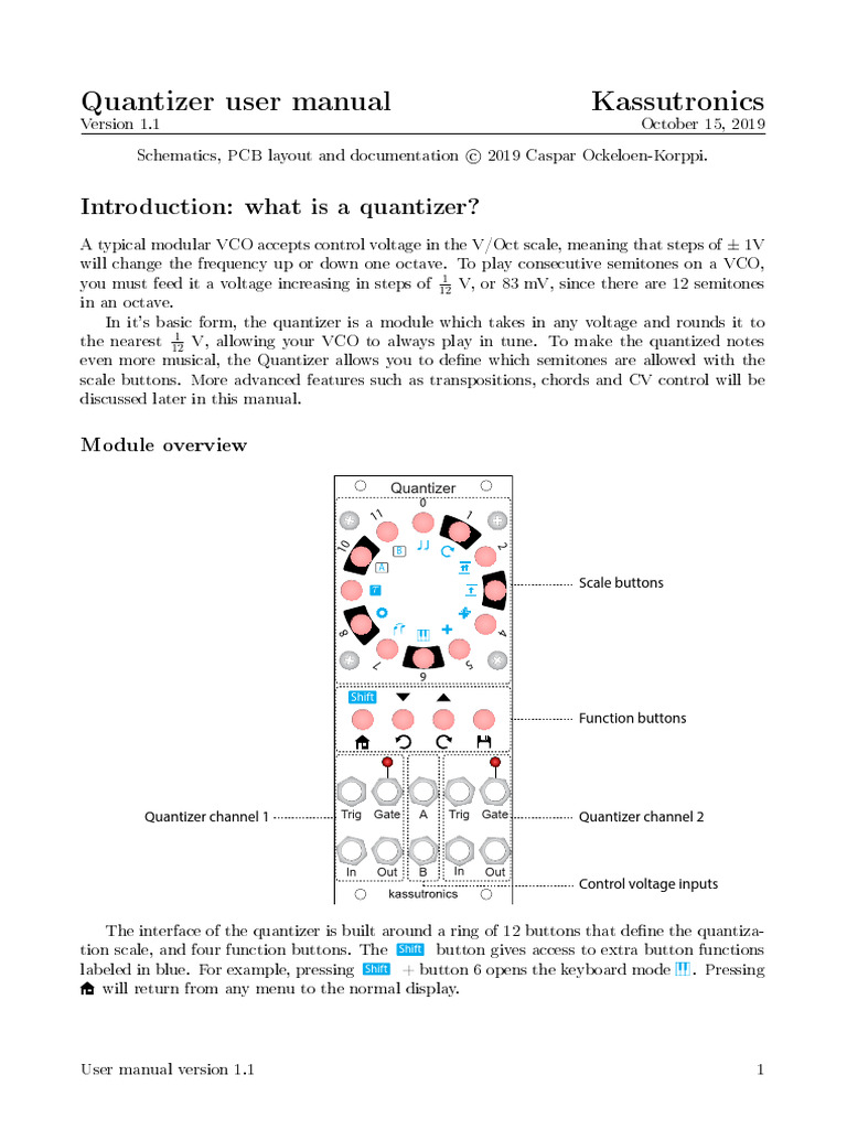 Quantizer User Manual 1.1 | PDF | Scale (Music) | Music Theory