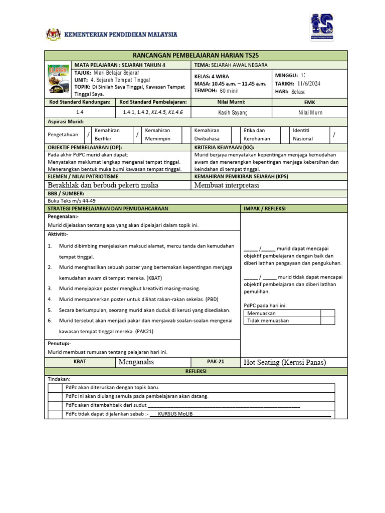 Sej THN 4 TS25 | PDF