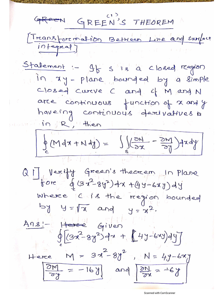 Green's Theorem | PDF