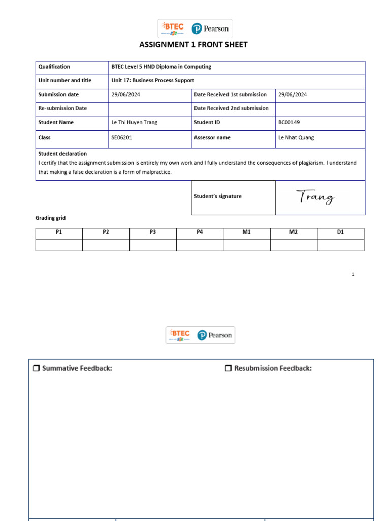 Assignment 1 TrangLTH BC00149 | PDF | Security | Computer Security