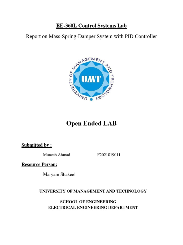 Munneb Control Open Ended | PDF | Control Theory | Mechanics