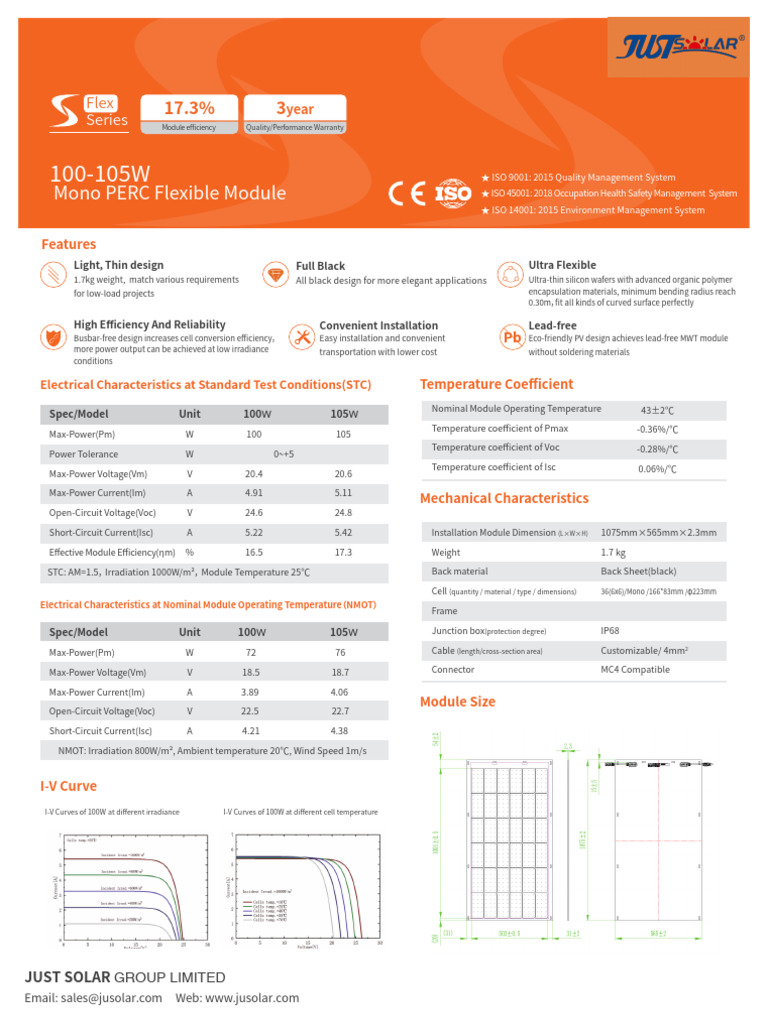 1 100W Flex Black | PDF | Photovoltaics | Electrical Engineering