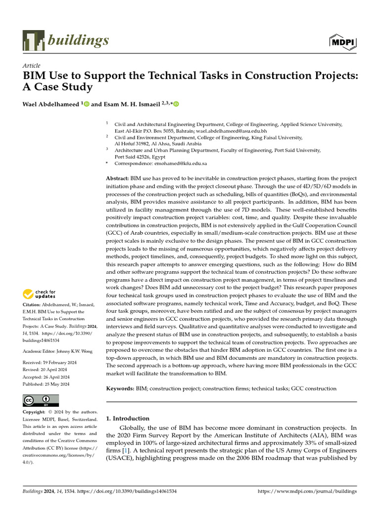 BIM Use To Support The Technical Tasks in Construc | PDF | Building ...