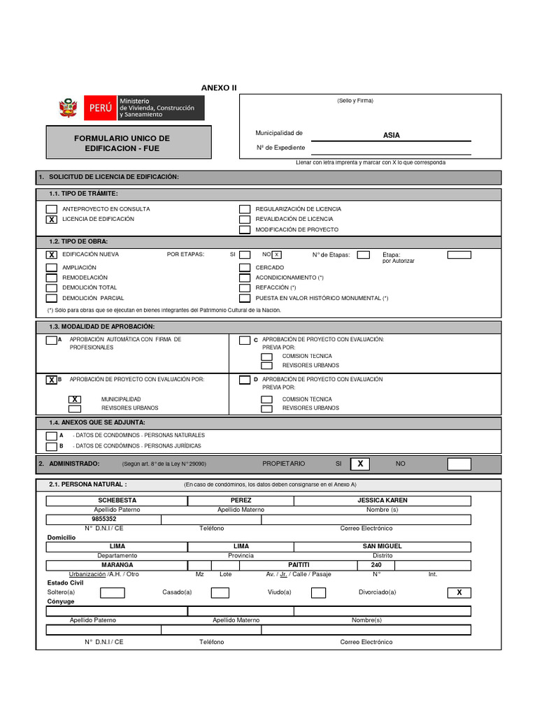 FUE MODELO LLENADO | PDF | Documento de identidad | Propiedad
